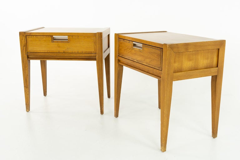 Basic Witz Mid Century Walnut Nightstands, Pair For Sale at 1stDibs ...