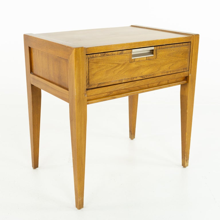 Basic Witz Mid Century Walnut Nightstands, Pair For Sale at 1stDibs ...