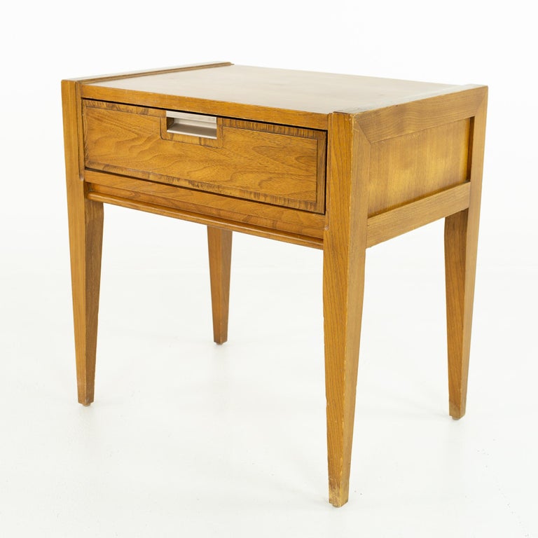 Basic Witz Mid Century Walnut Nightstands, Pair For Sale at 1stDibs ...