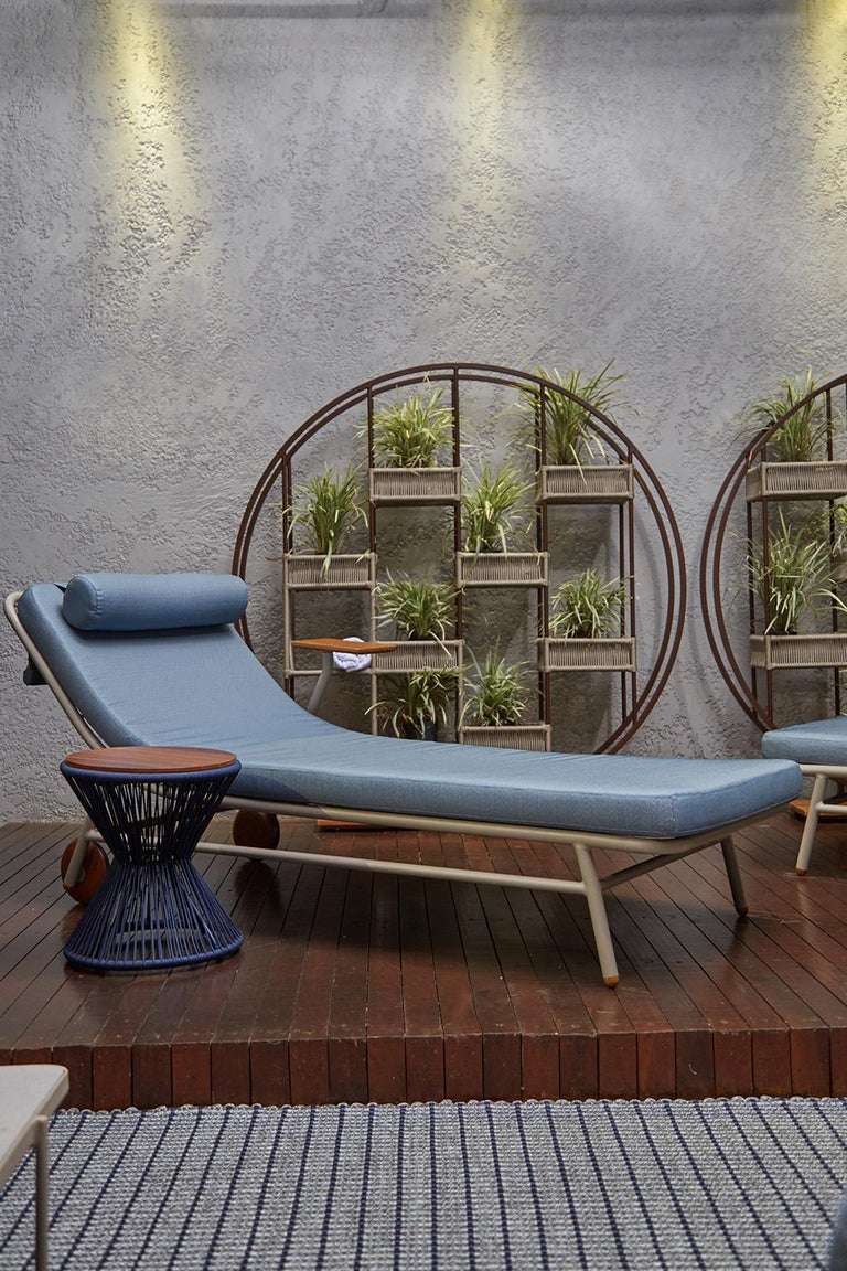 Bask Brazilian Contemporary Outdoor Metal Chaise Longue by Lattoog For ...