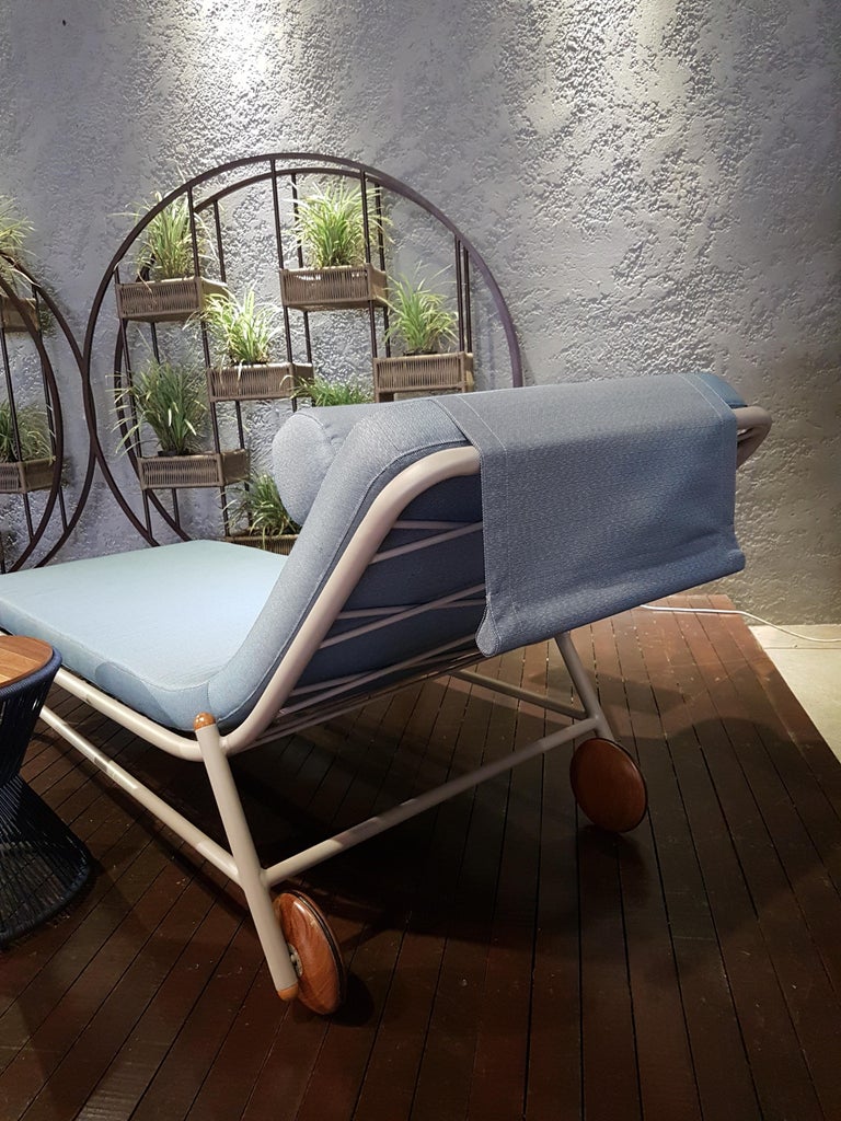 Bask Brazilian Contemporary Outdoor Metal Chaise Longue by Lattoog For ...