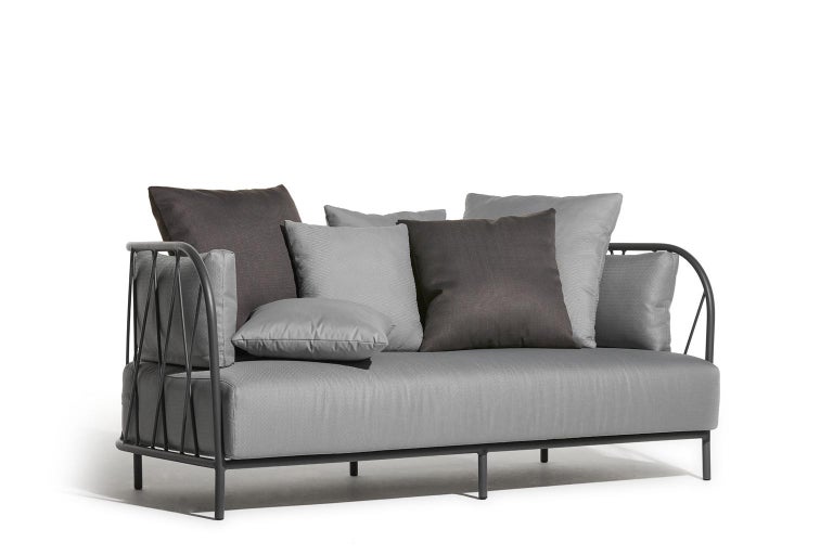 Bask Brazilian Contemporary Outdoor Metal Sofa by Lattoog For Sale at ...