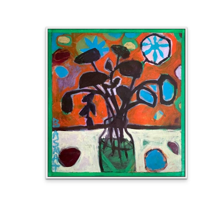 Basmat Levin - Cobi Flowers Painting Print on Canvas For Sale at 1stDibs