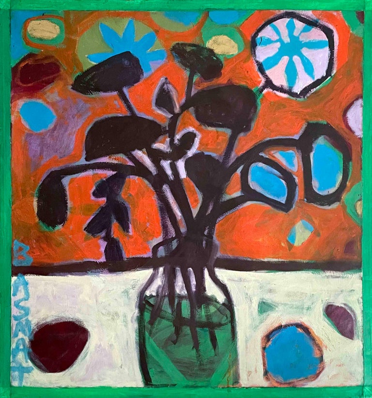 Basmat Levin - Cobi Flowers Painting Print on Canvas For Sale at 1stDibs