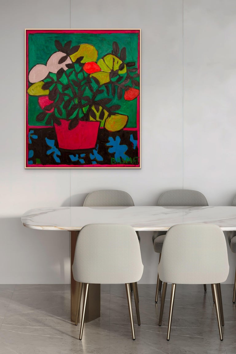 Basmat Levin - Colourful floral painting print on canvas, Michael ...