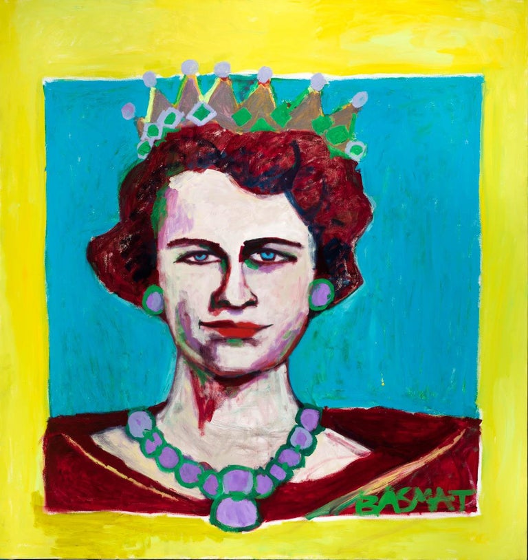 Basmat Levin - Salva Mendez Queen Painting Print with Yellow Border On ...