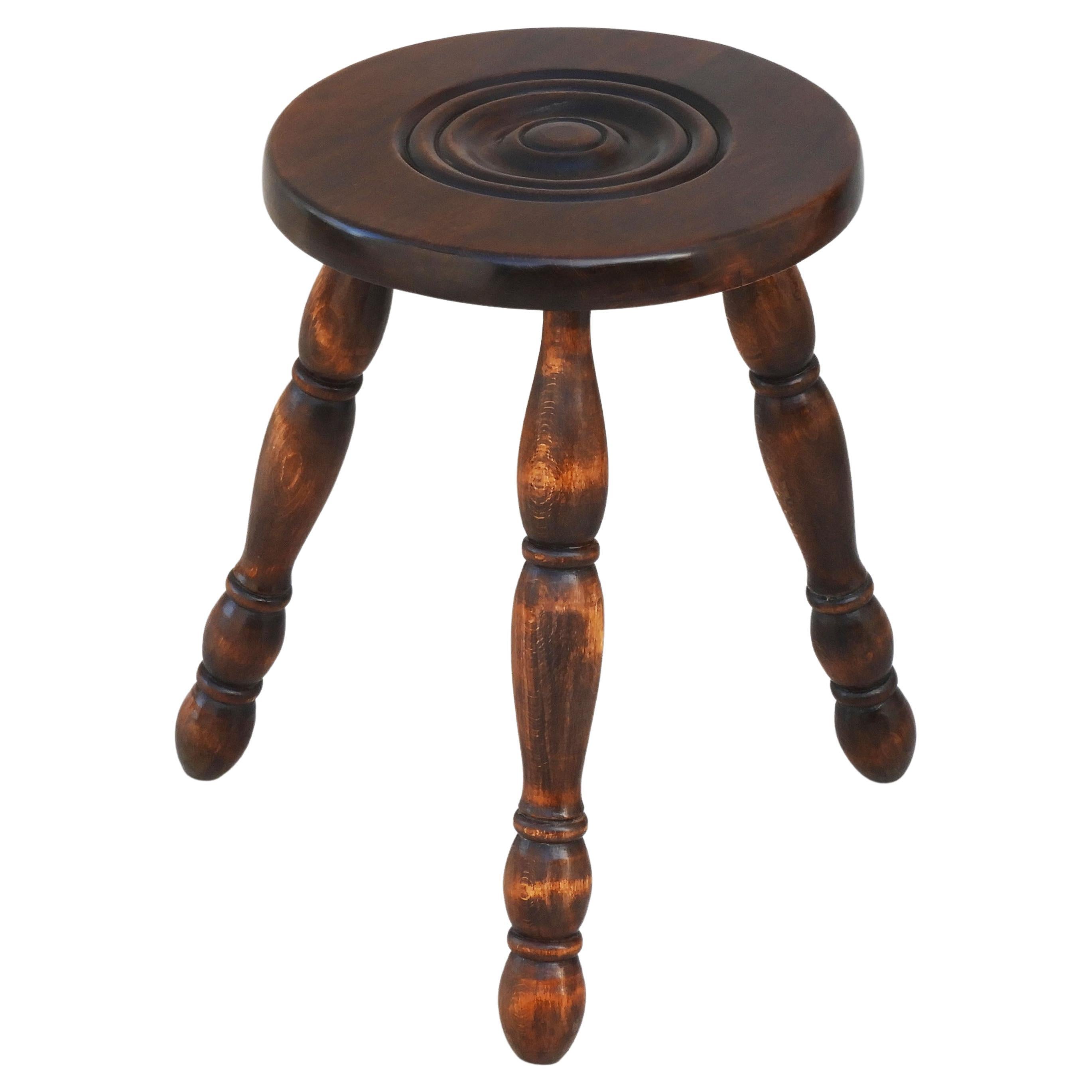 1900s Folk Art Spool Footstool For Sale at 1stDibs