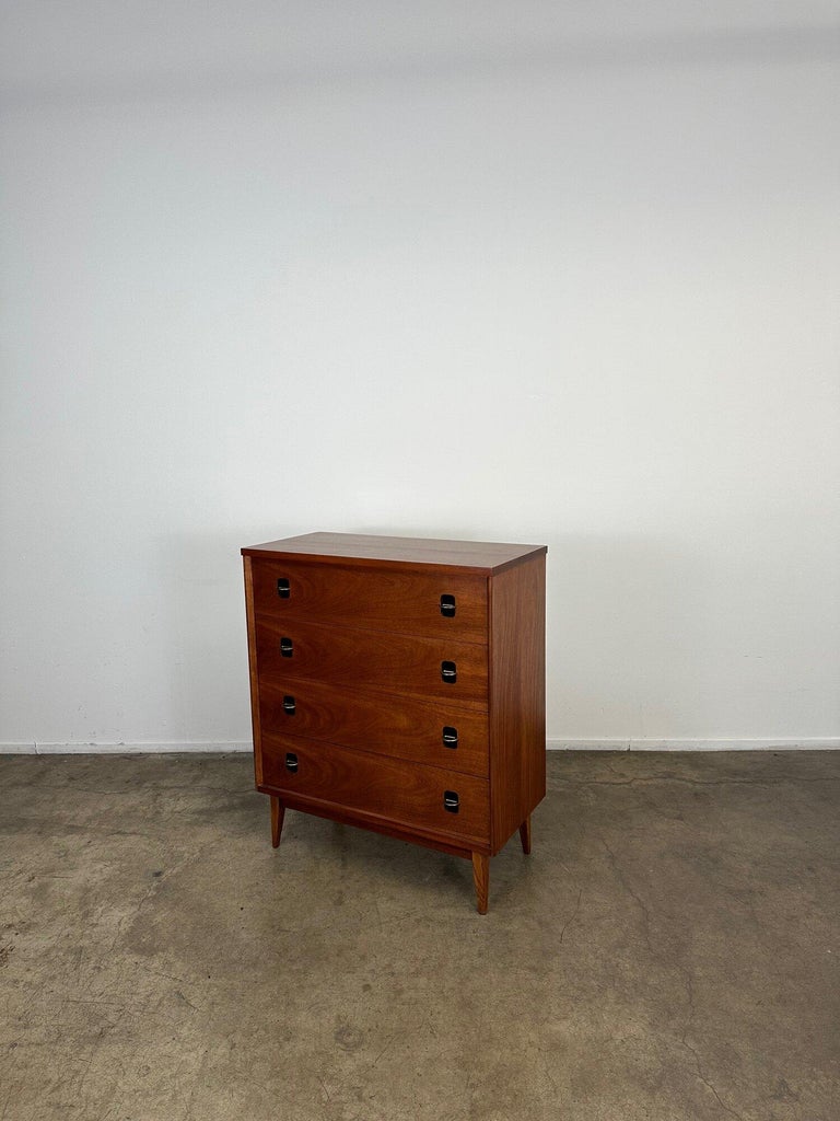 Bassett Highboy with Brass and Black Detailing at 1stDibs