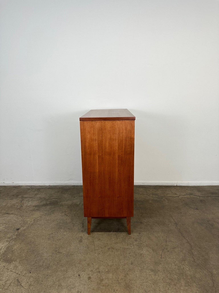 Bassett Highboy with Brass and Black Detailing at 1stDibs