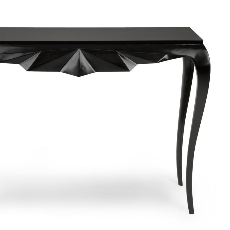 Bat Console Table in Black Lacquered Solid Mahogany For Sale at 1stDibs