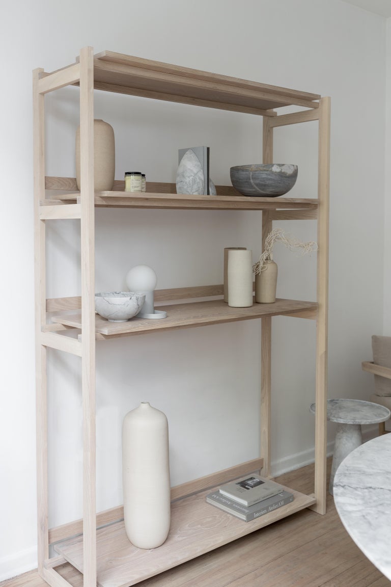 Batea Ash Wood Bookcase with White Oak Veneer Shelves For Sale at ...