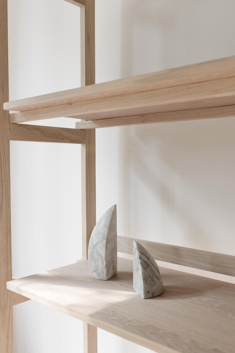 Batea Ash Wood Bookcase with White Oak Veneer Shelves For Sale at ...