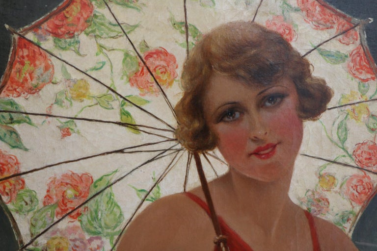 Bather with Sunshade by F. Martin-Kavel, France, Art Deco, 1920's For ...