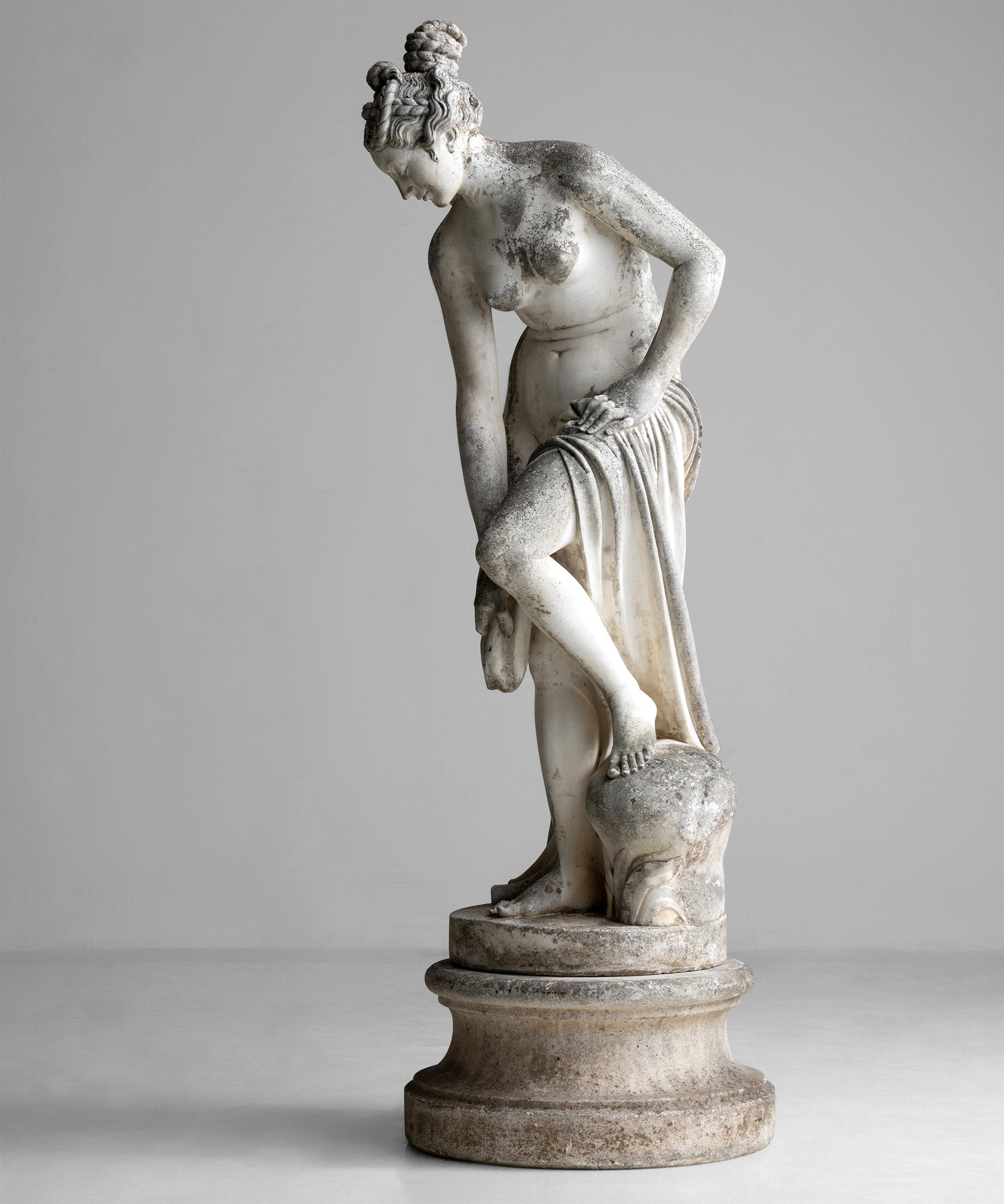 Bathing Composite Stone Statue of Venus, England, circa 1950 For Sale ...