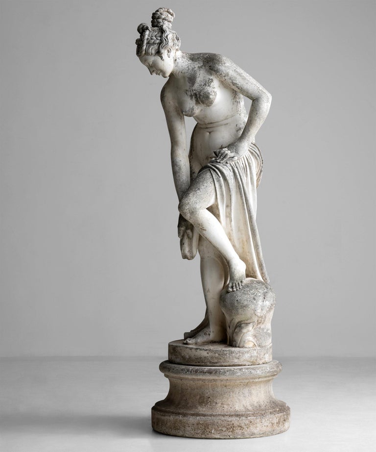 Bathing Composite Stone Statue of Venus, England, circa 1950 For Sale ...