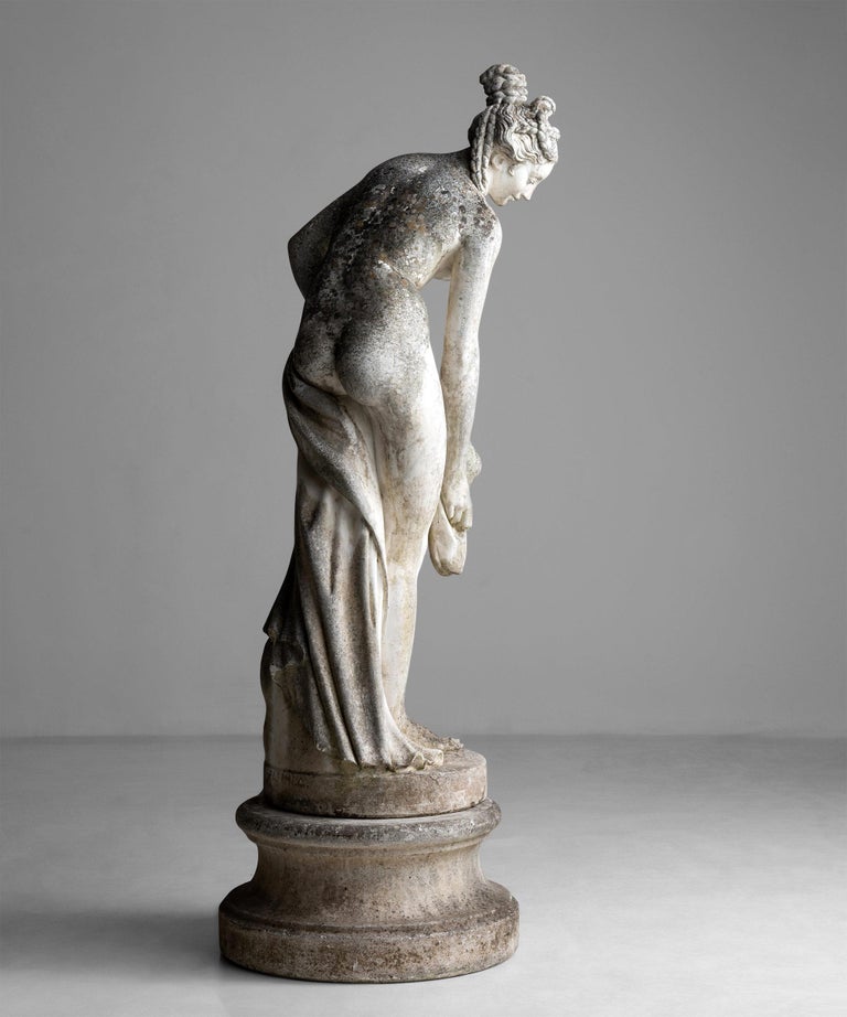Bathing Composite Stone Statue of Venus, England, circa 1950 For Sale ...