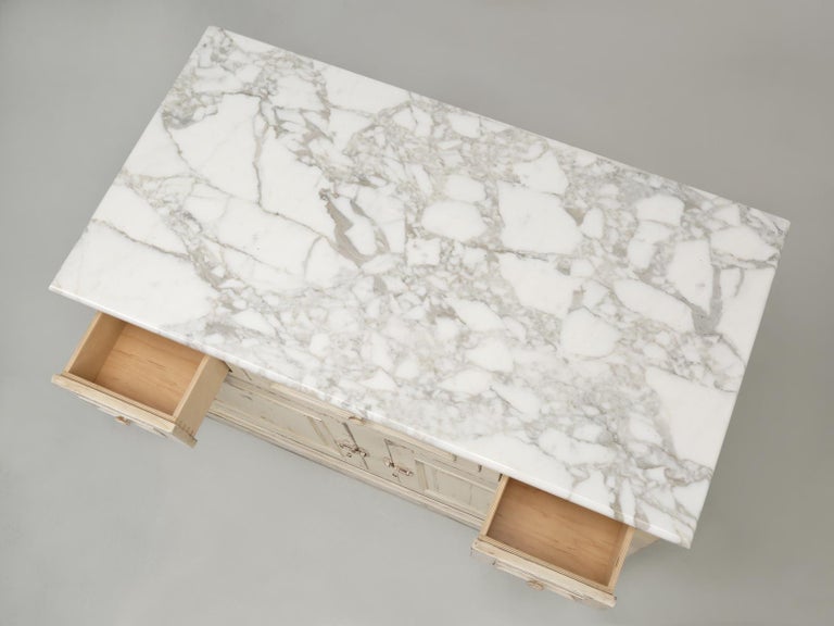 Bathroom Vanity Ready for a Sink to be Installed, with Calcutta d' Oro ...