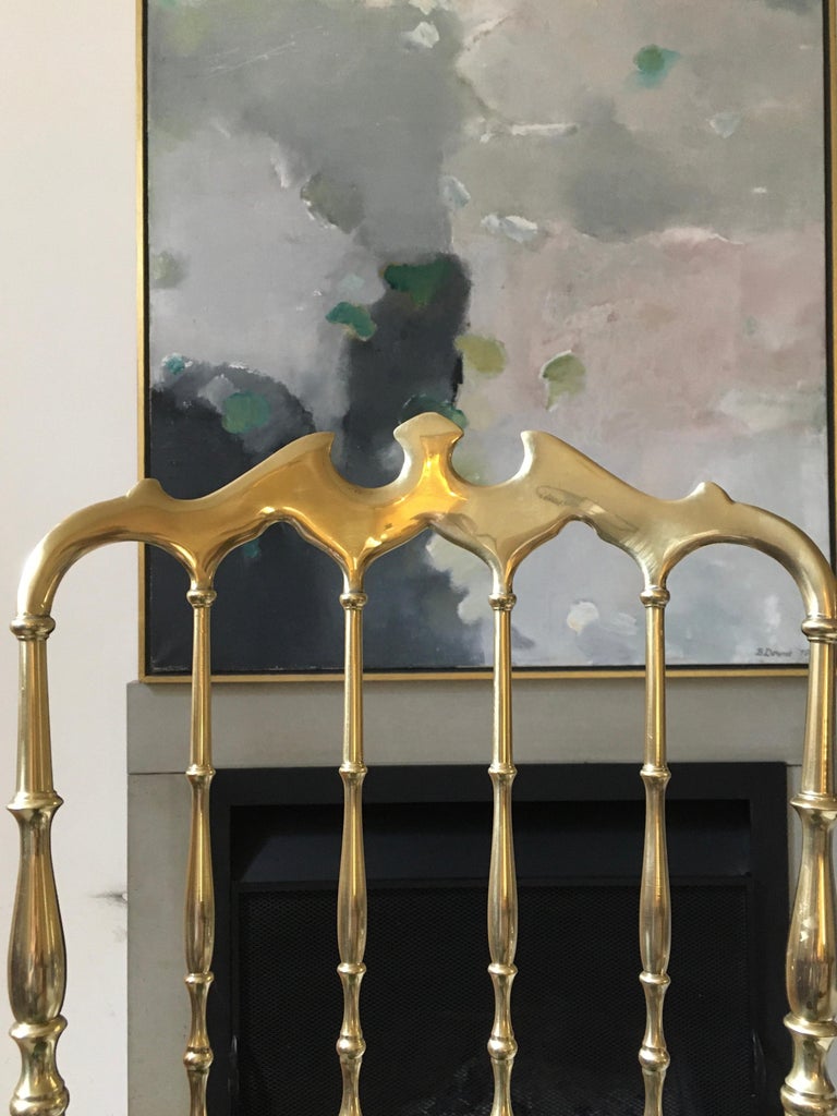 Batwing Brass Chiavari Chair Gothic Green Velvet 1960s For Sale at 1stDibs