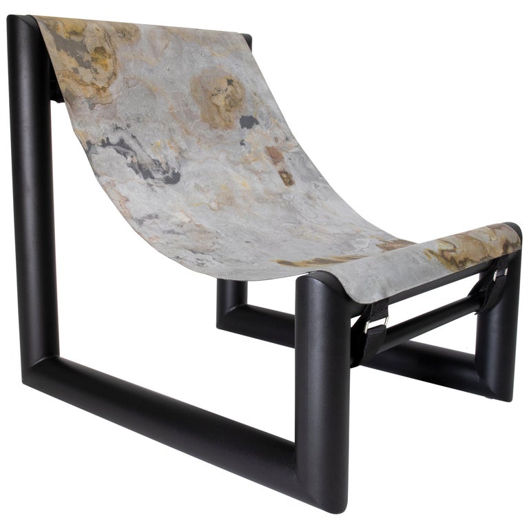 Bau Rouge Contemporary Chair in Steel and Stone Sheet For Sale at 1stDibs