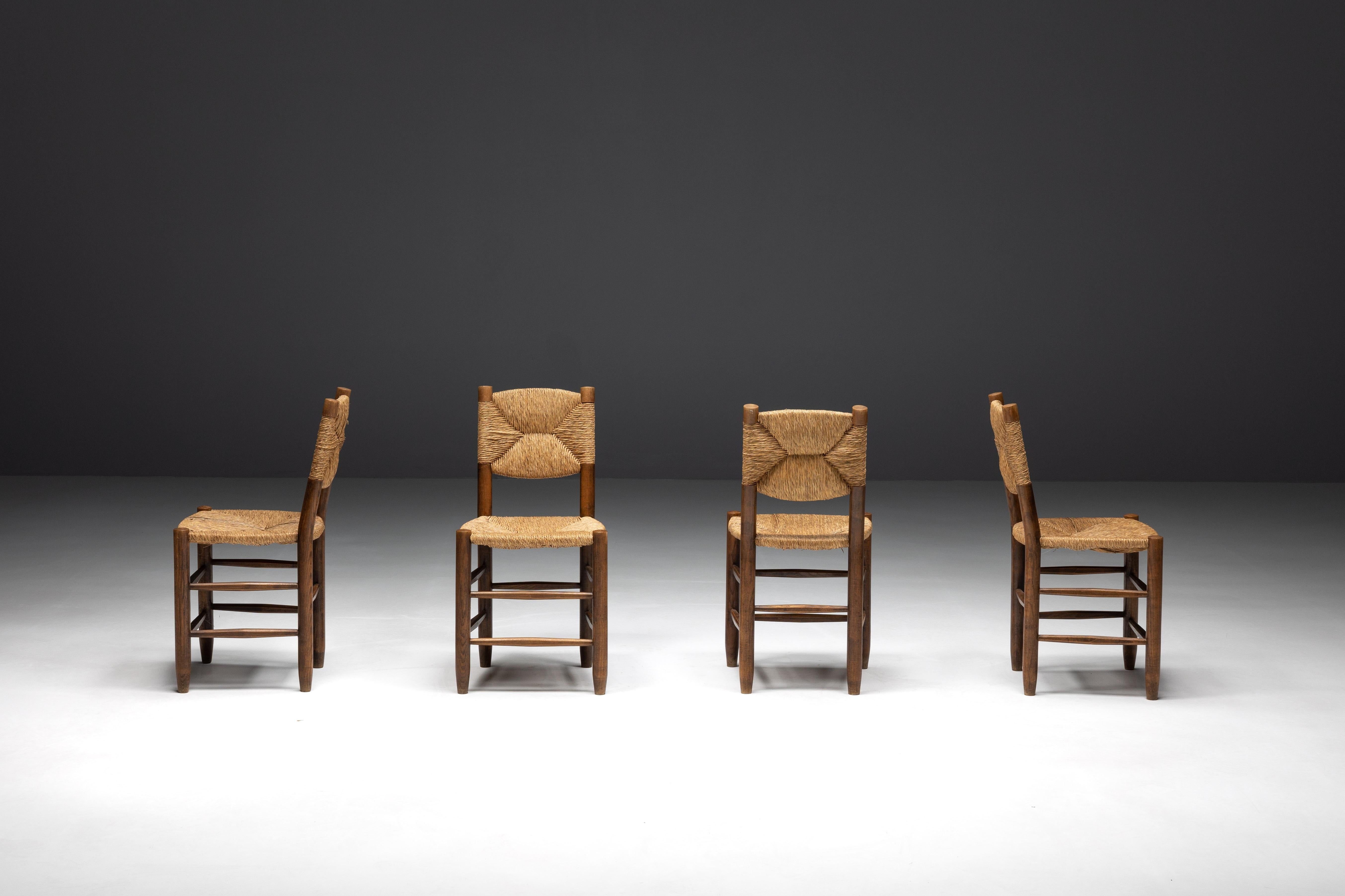 "Bauche" Dining Chairs by Charlotte Perriand for Steph Simon, France ...