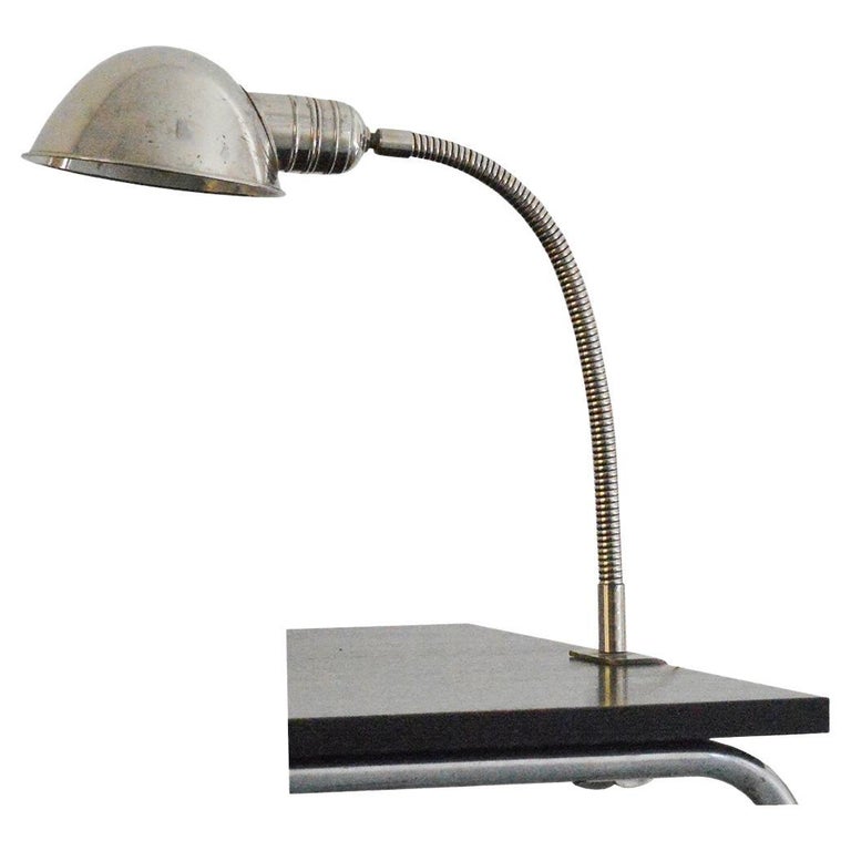 Bauhaus Adjustable Clamp Table Lamp in Chrome, 1940s For Sale at 1stDibs