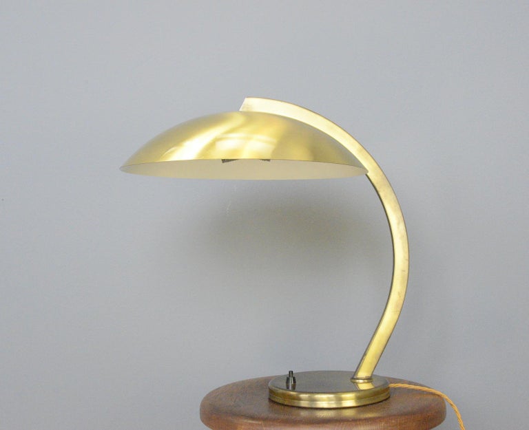 Bauhaus Brass Table Lamp by Hillebrand, Circa 1950s For Sale at 1stDibs