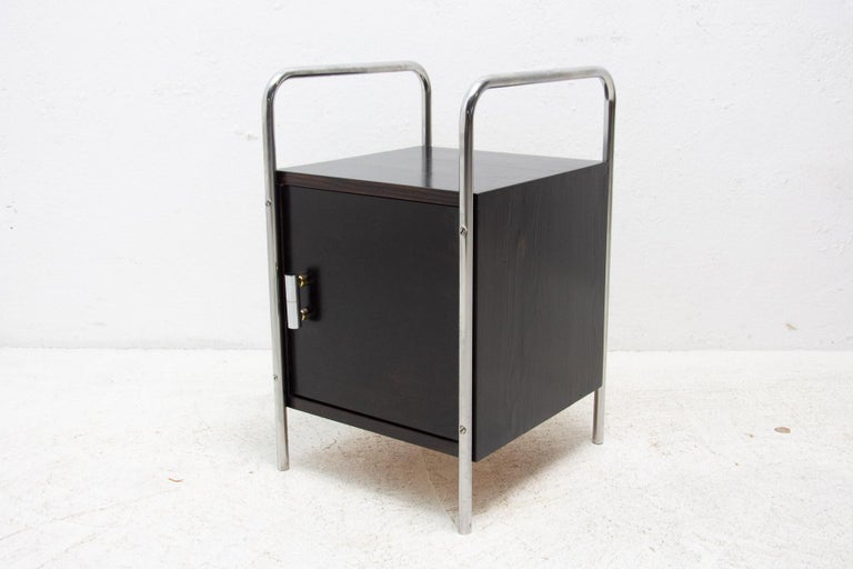 Bauhaus chrome bedside table by Robert Slezak, 1930´s, Czechoslovakia ...