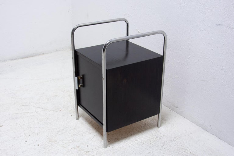 Bauhaus chrome bedside table by Robert Slezak, 1930´s, Czechoslovakia ...