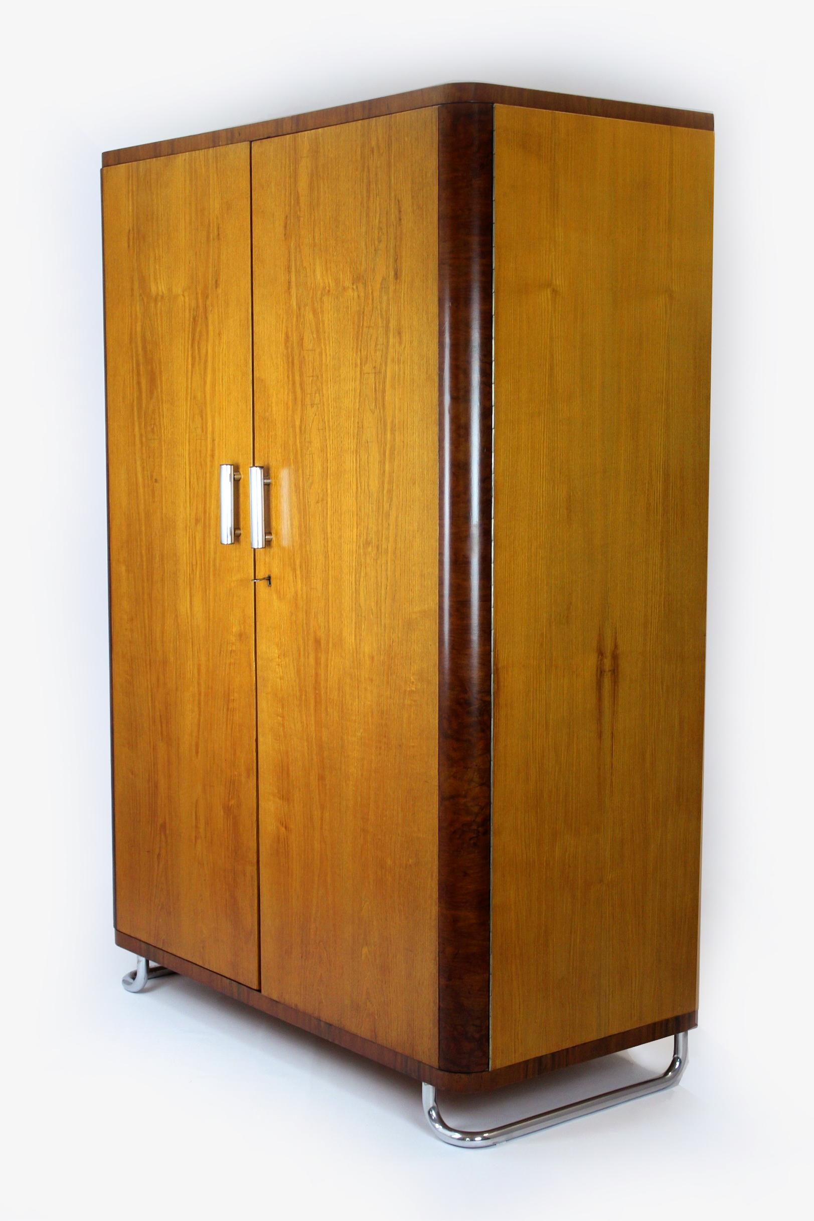 Bauhaus Chromed Tubular Steel Wardrobe from Hynek Gottwald, 1930s at ...