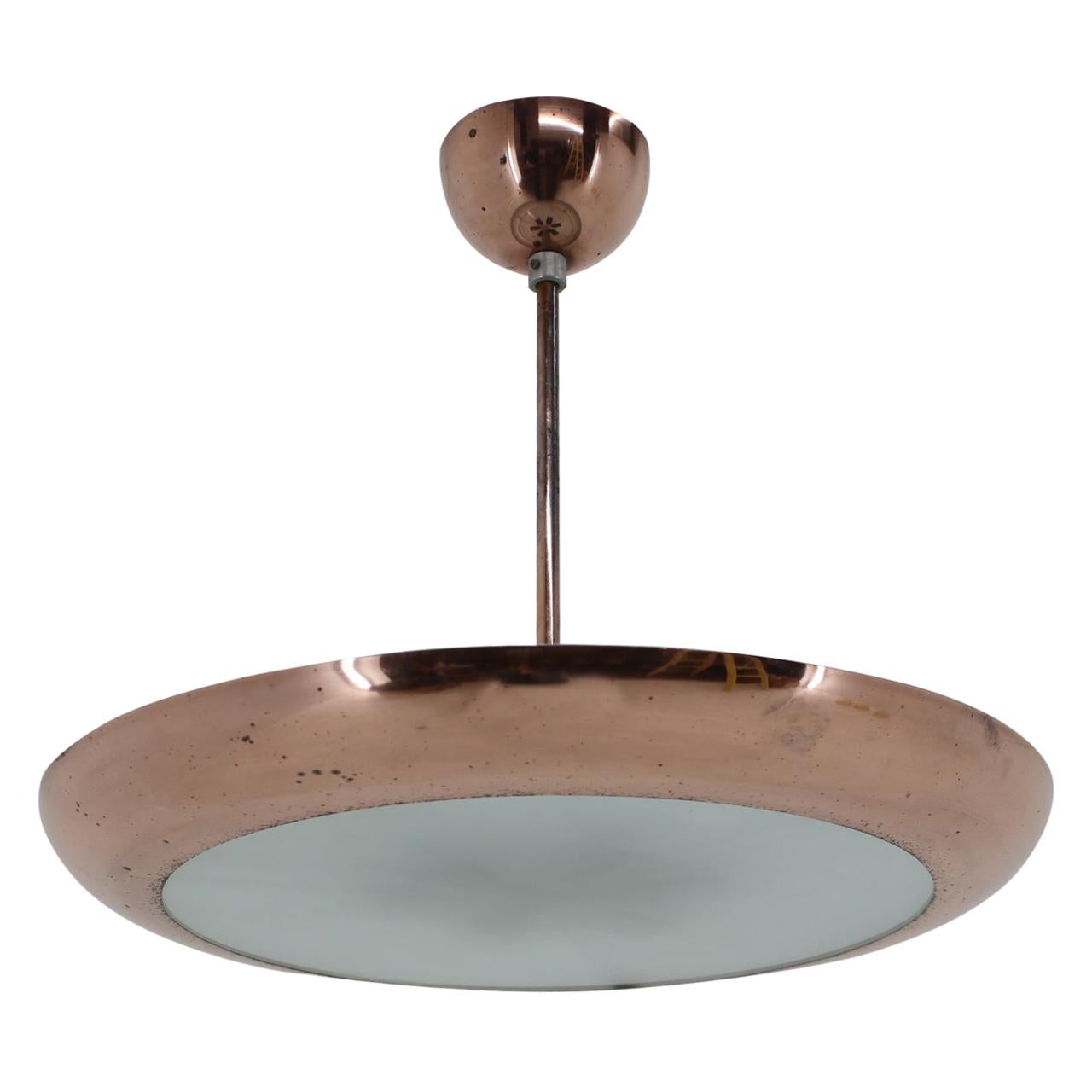 Mithras Pendant Light, Opal Glass Brass, August Walther Und Söhne ...