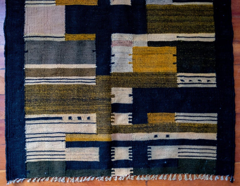 Bauhaus Geometric Flat-Weave Rug at 1stDibs