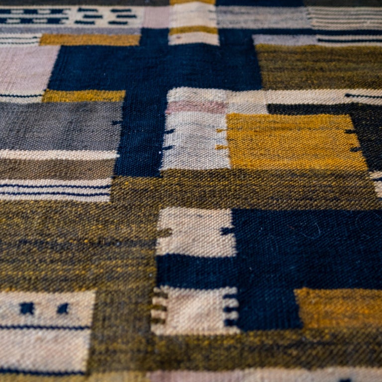 Bauhaus Geometric Flat-Weave Rug at 1stDibs
