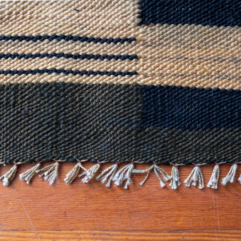 Bauhaus Geometric Flat-Weave Rug at 1stDibs