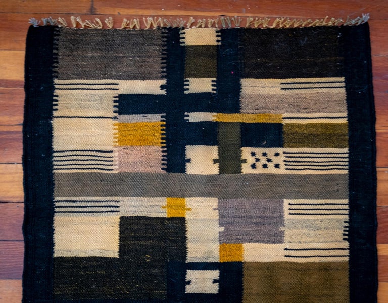 Bauhaus Geometric Flat-Weave Rug at 1stDibs