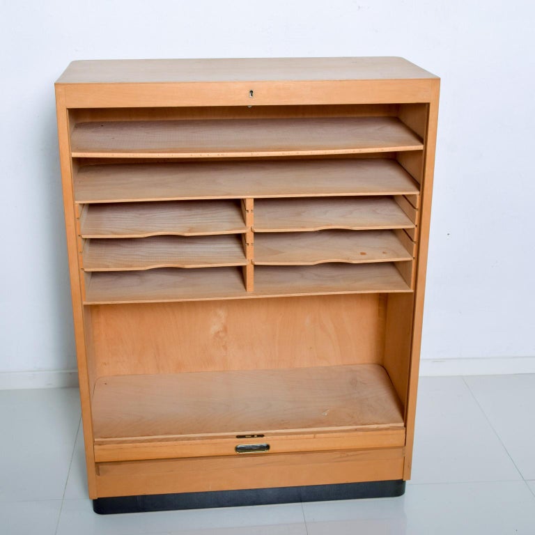 Bauhaus Filing Cabinet Locking Tambour Door by Adolf Maier Germany at ...