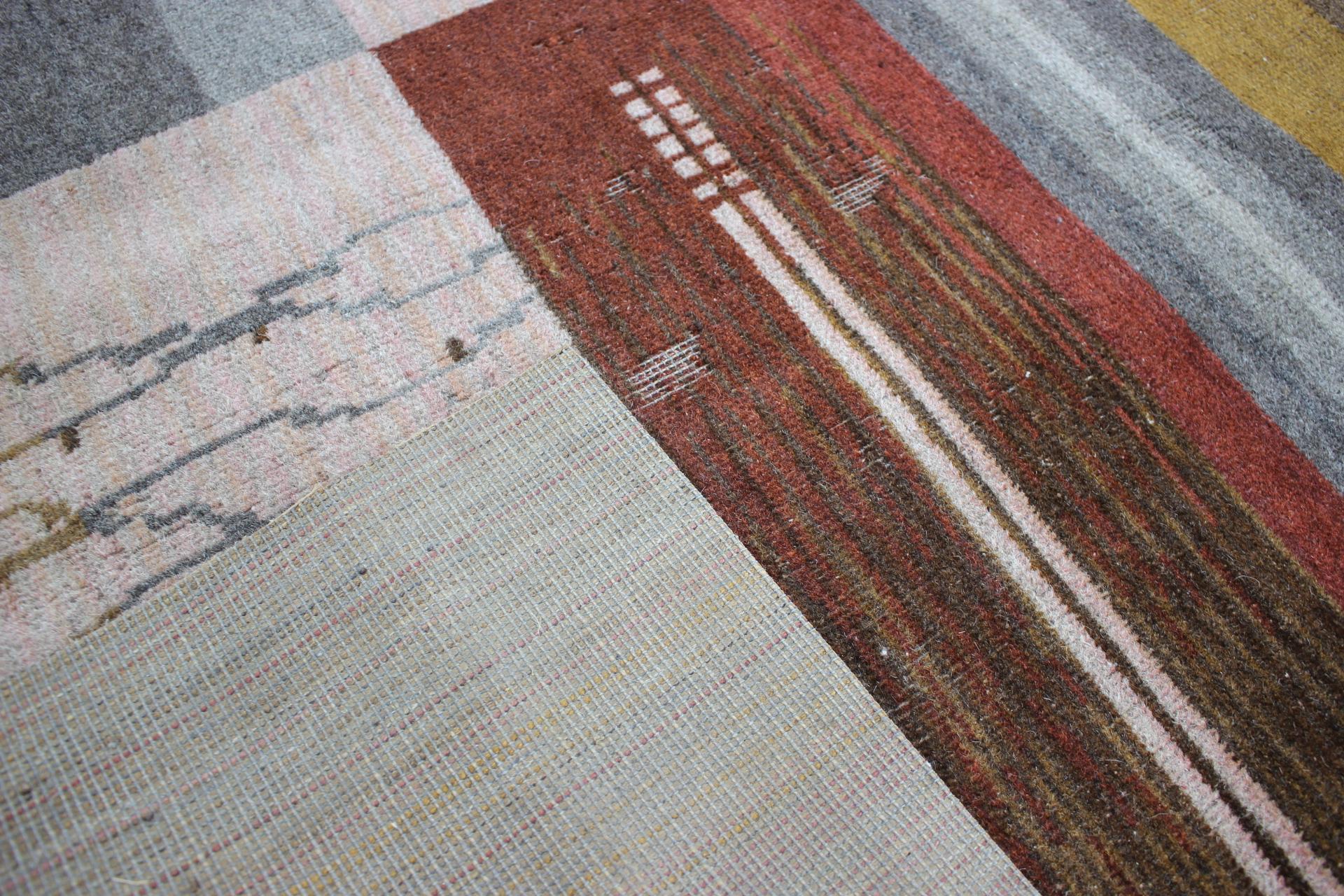 Bauhaus Modernist Rare Geometric Carpet / Rug, 1930s at 1stDibs