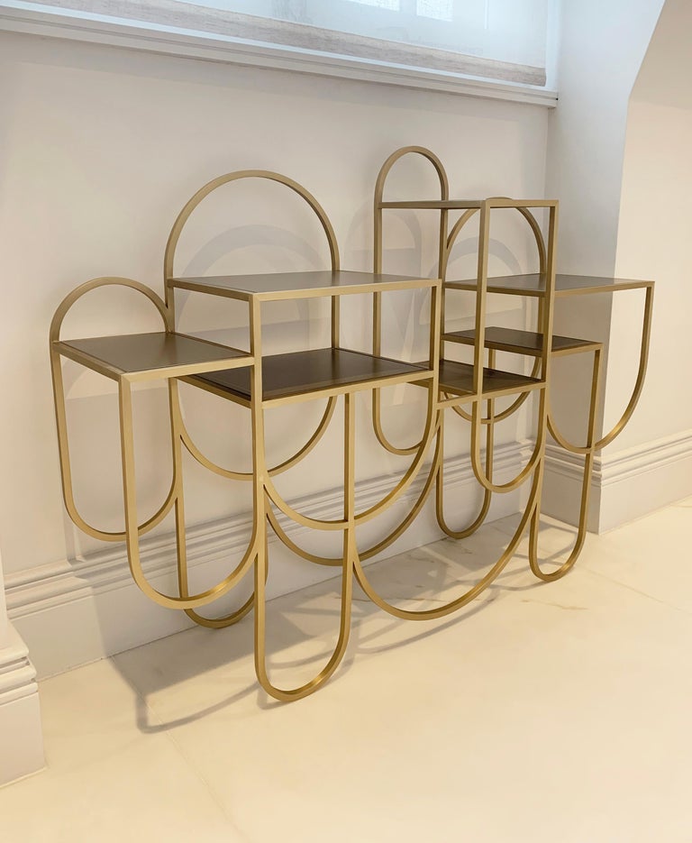 Contemporary Gold Metal Console Table, Bauhaus Style - Apollo by Lara ...