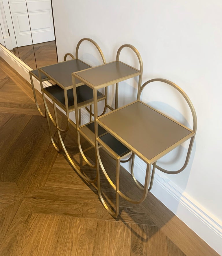 Contemporary Gold Metal Console Table, Bauhaus Style - Apollo by Lara ...