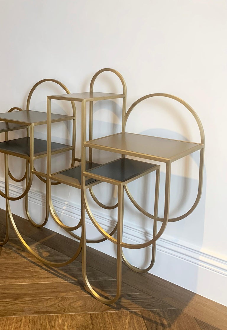Contemporary Gold Metal Console Table, Bauhaus Style - Apollo by Lara ...