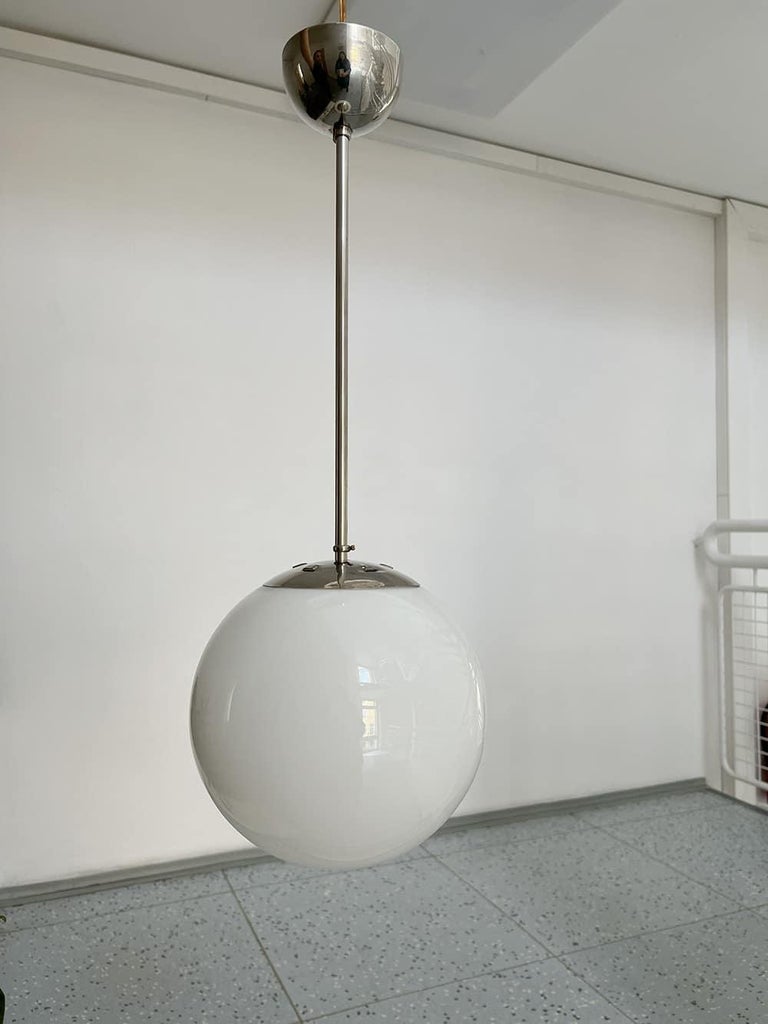 Bauhaus Pendant Lamp in Chrome and Glass, Germany, 1940s For Sale at ...