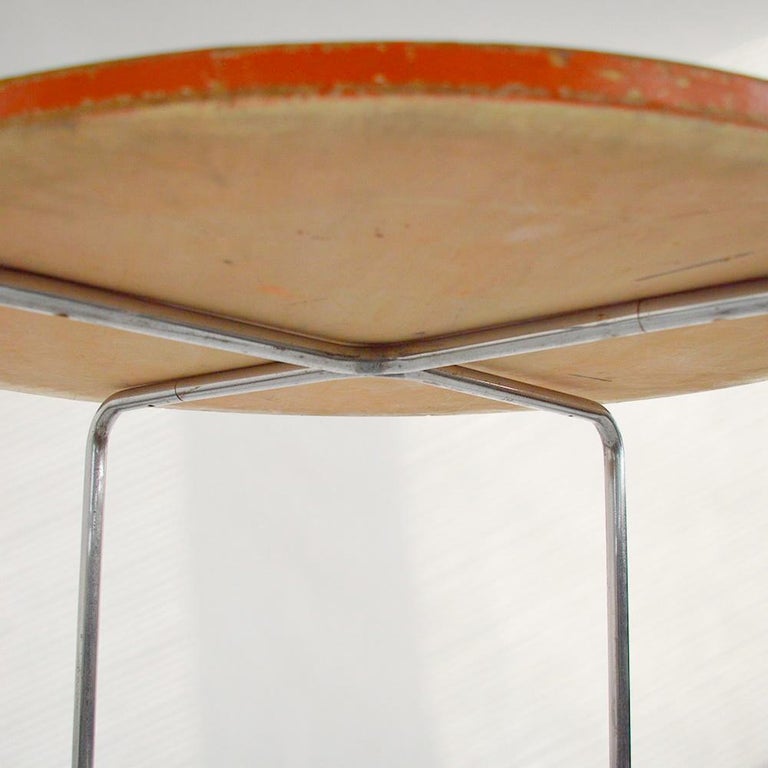 Bauhaus Round Tubular Steel and Wood Table by Rudolf Vichr, 1930s at ...