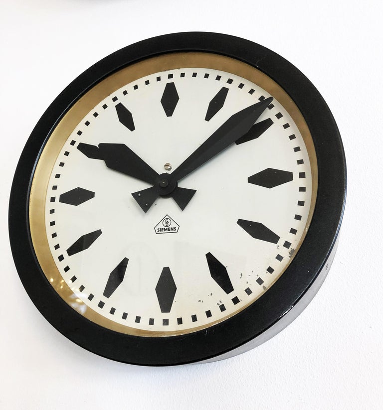 Bauhaus Siemens Industrial, Station or Factory Wall Clock at 1stDibs