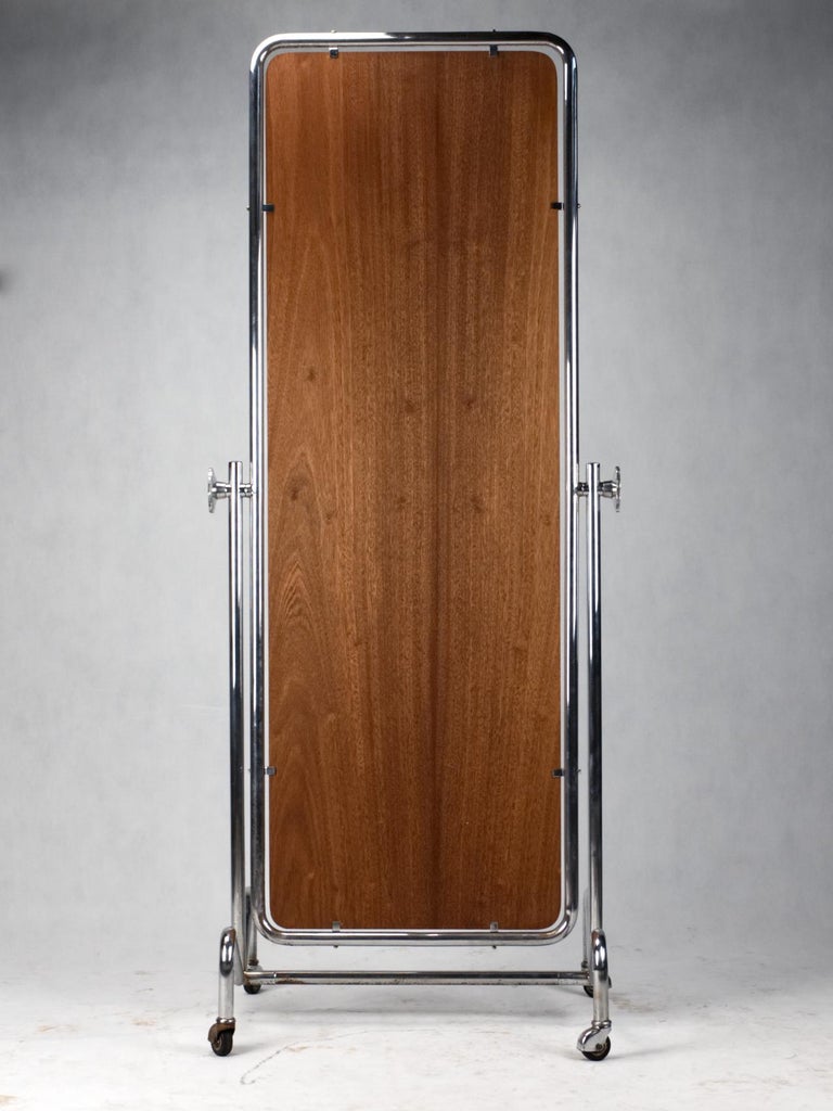 Bauhaus Standing Mirror with Chrome Frame, 1930s at 1stDibs