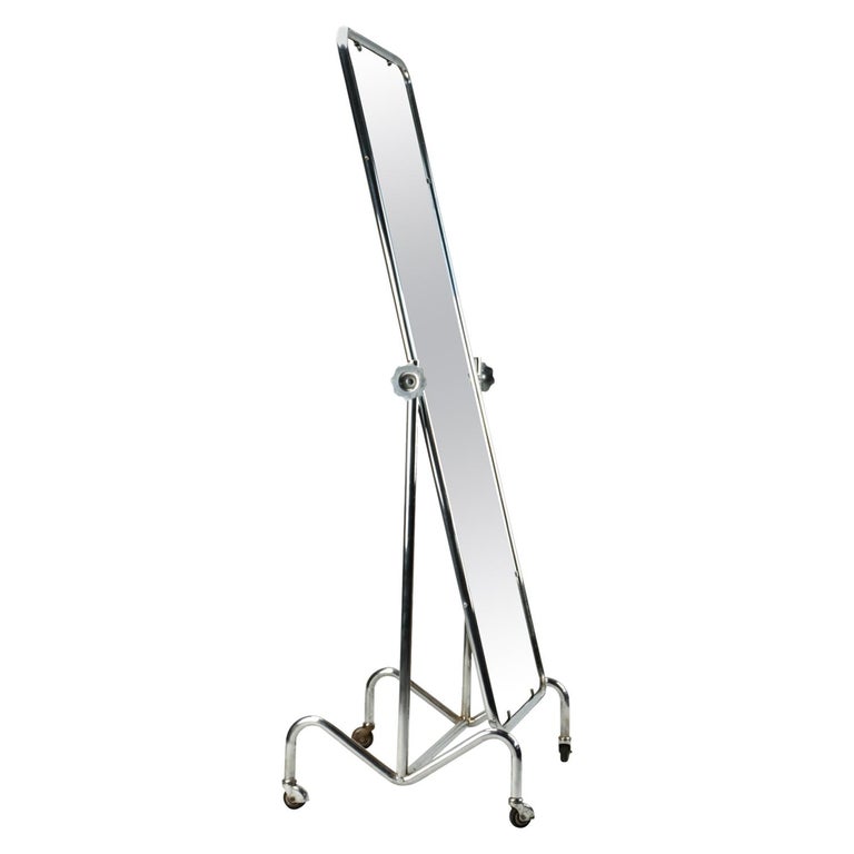 Bauhaus Standing Mirror with Chrome Frame, 1930s at 1stDibs