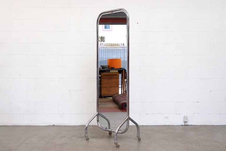 Bauhaus Standing Mirror with Chrome Frame at 1stDibs