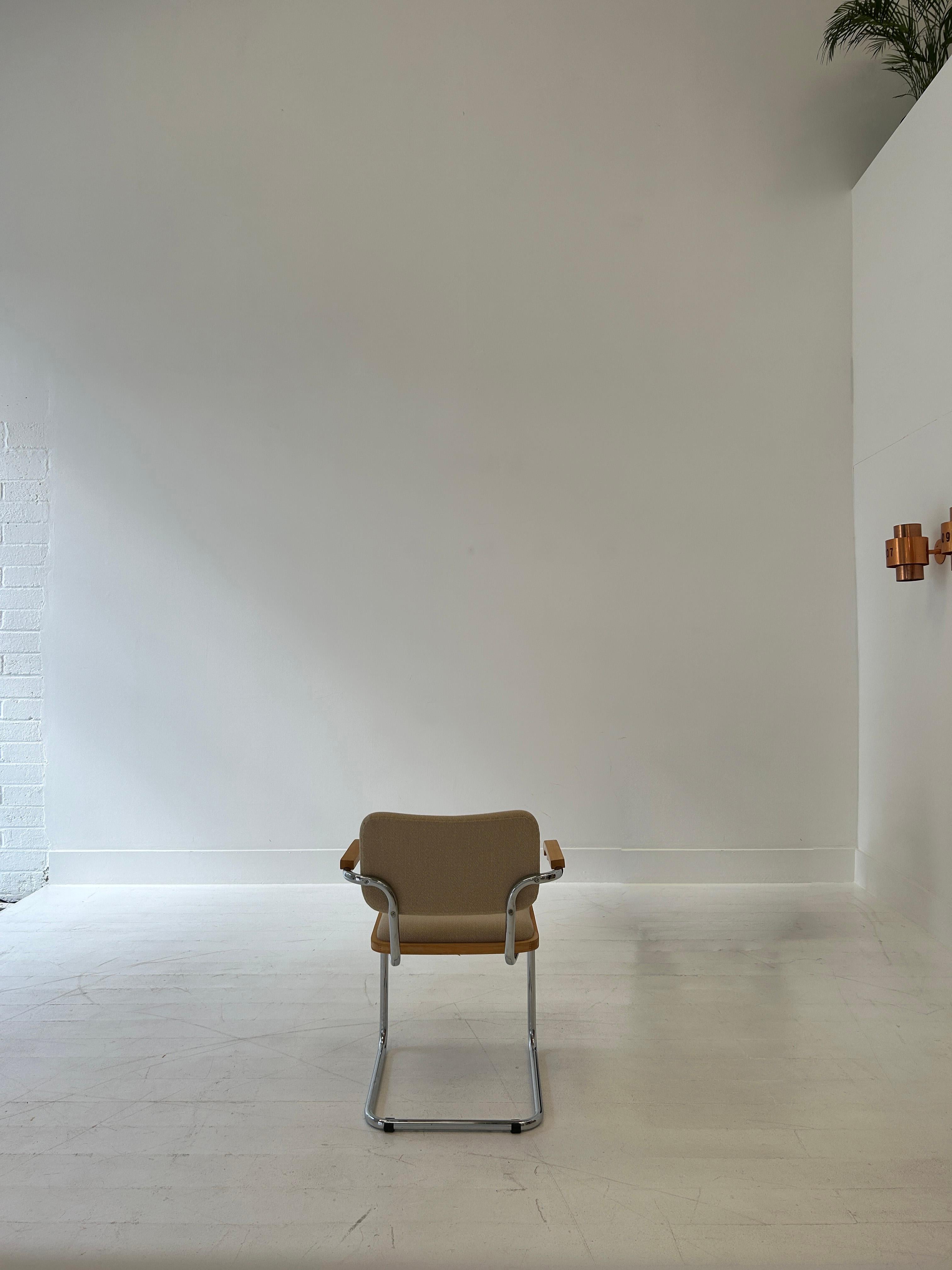 Bauhaus Style Cantilever Chair with Arms For Sale at 1stDibs