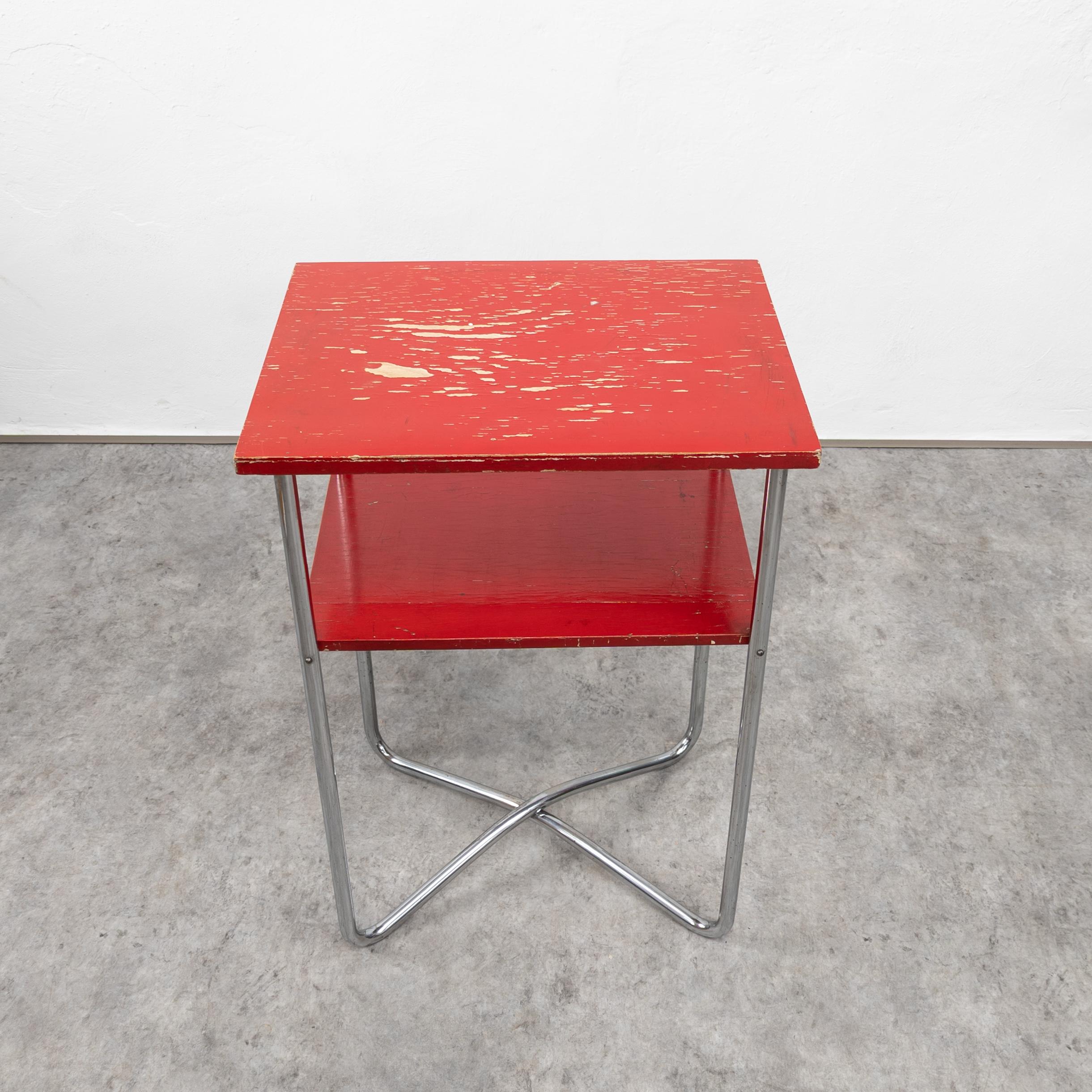 Bauhaus Tubular Steel Side Table by Karel Ort for Gottwald at 1stDibs ...
