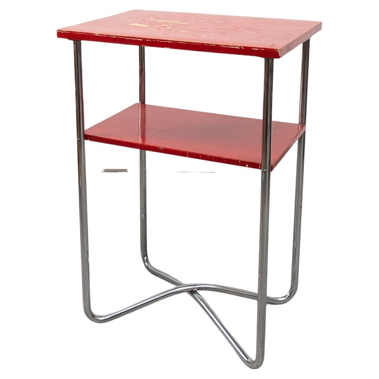 Bauhaus Tubular Steel Side Table by Karel Ort for Gottwald For Sale at ...