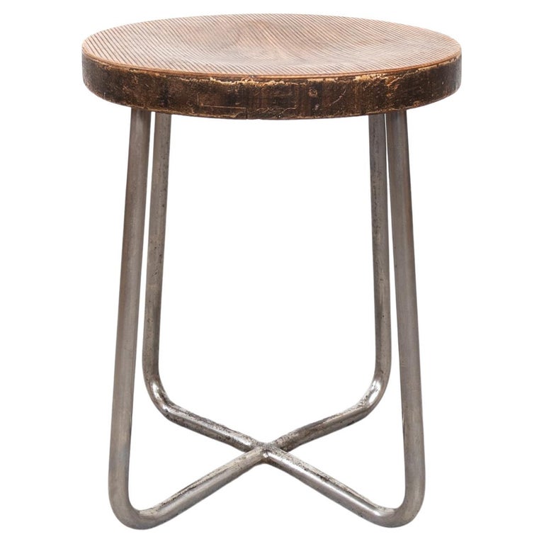 Bauhaus tubular steel stool Hn 6 from Mücke and Melder at 1stDibs