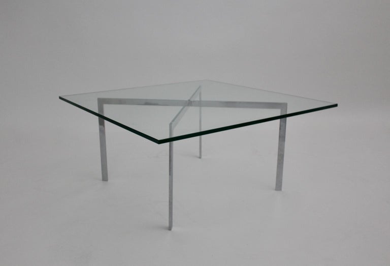 Bauhaus Vintage Chrome Glass Coffee Table Barcelona by Mies van der ...